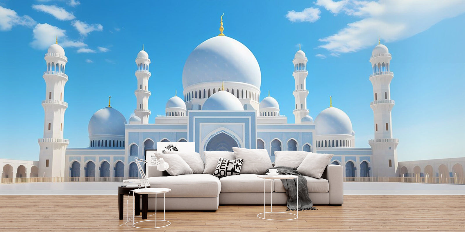 White Mosque Islamic Wallpaper – Myindianthings