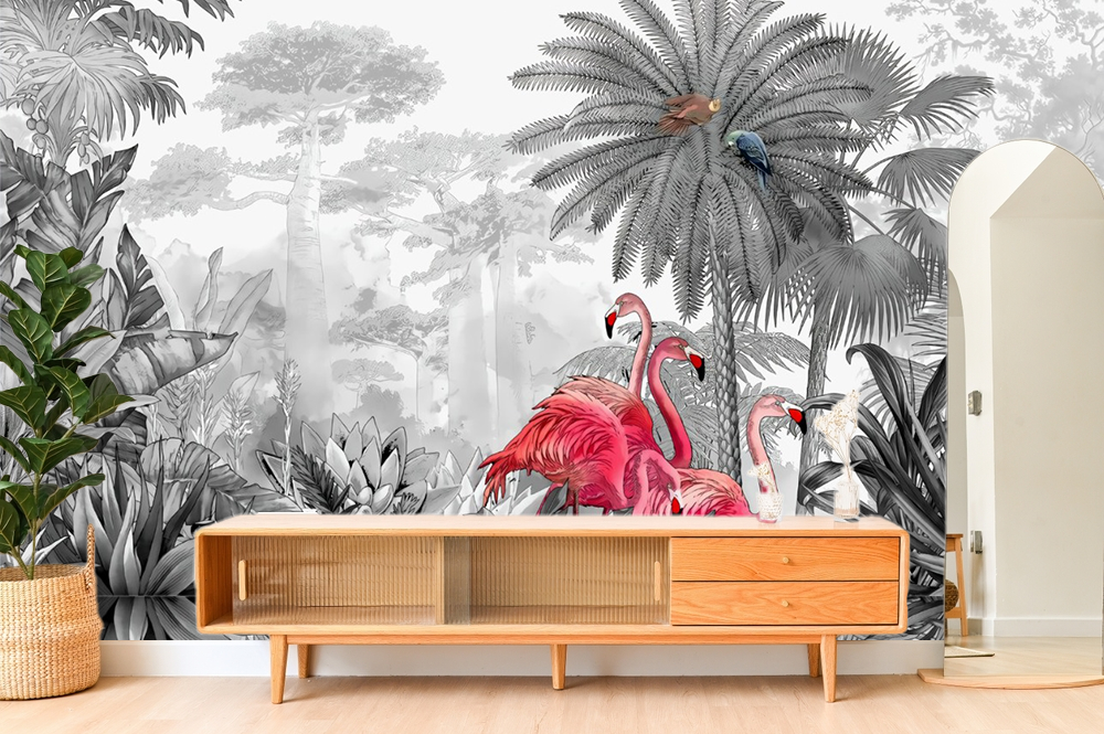 Grey Flamingo Wallpaper – Myindianthings