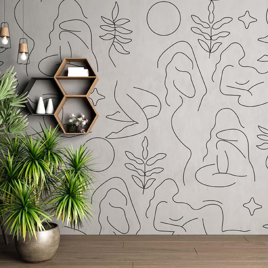 Line Art Abstract Wallpaper – Myindianthings