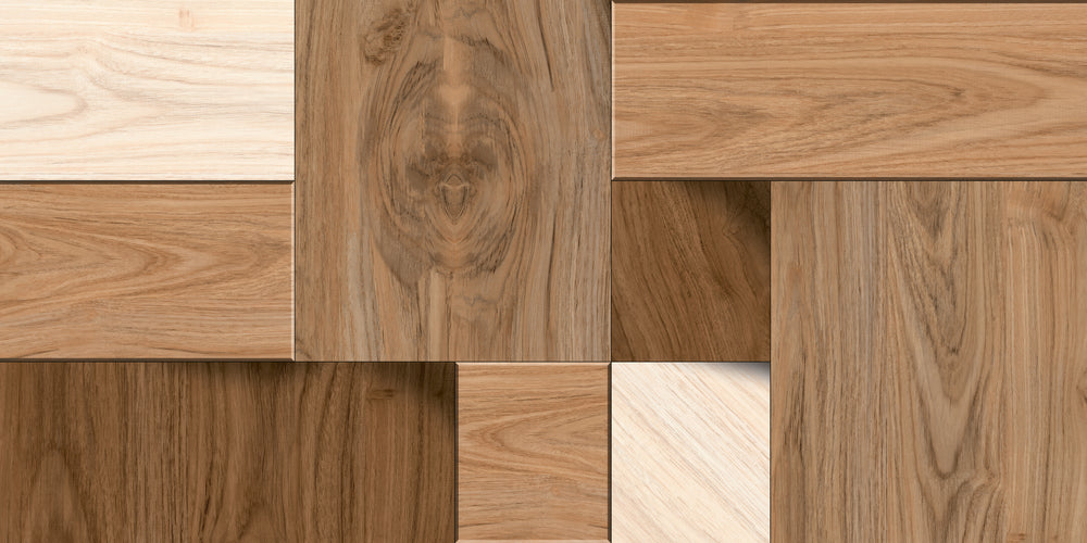 Wooden Interlocking tile Customised Wallpaper – Myindianthings